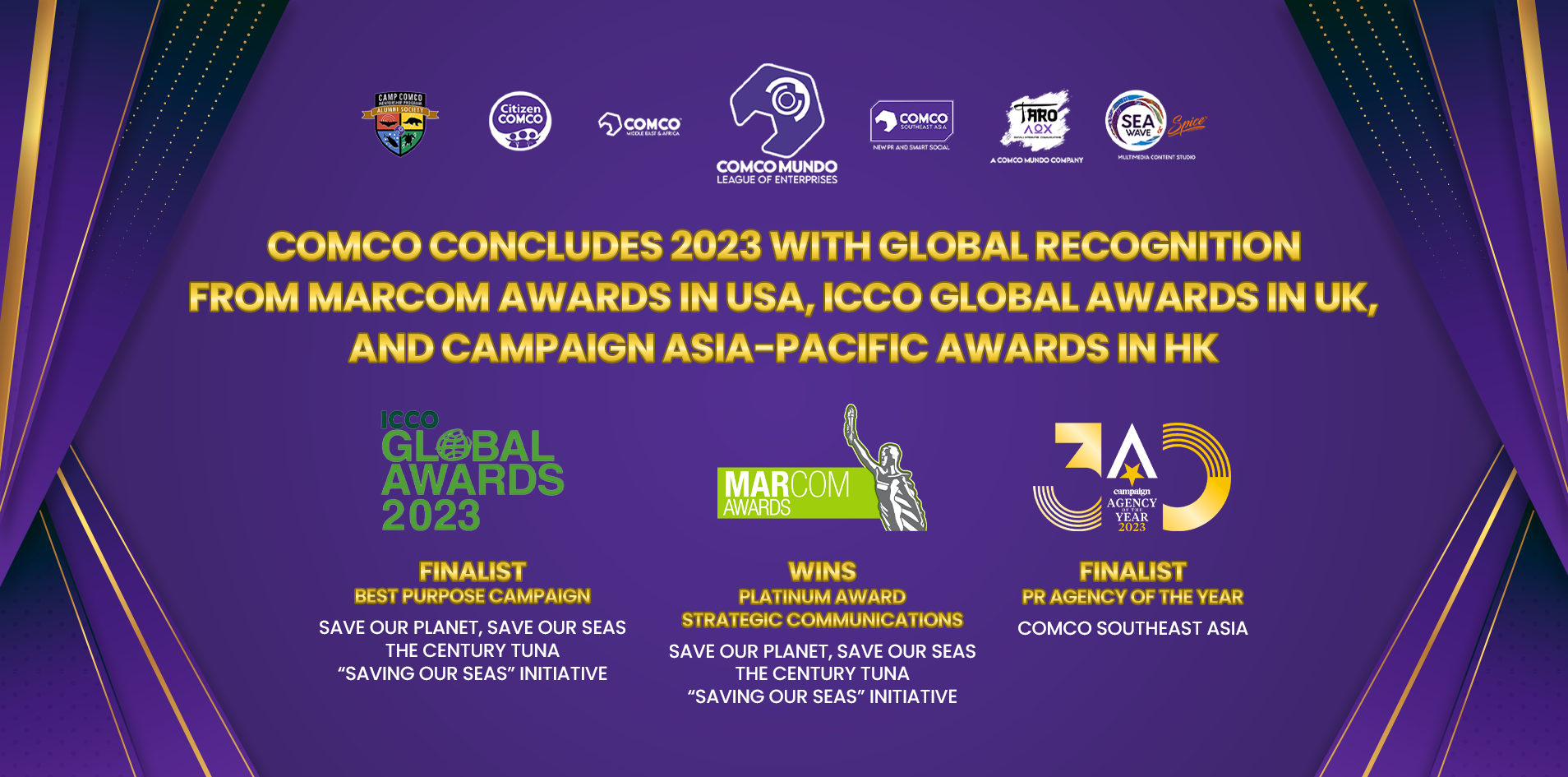 COMCO concludes 2023 with global recognition from MarCom Awards in USA, ICCO Global Awards in UK ...
